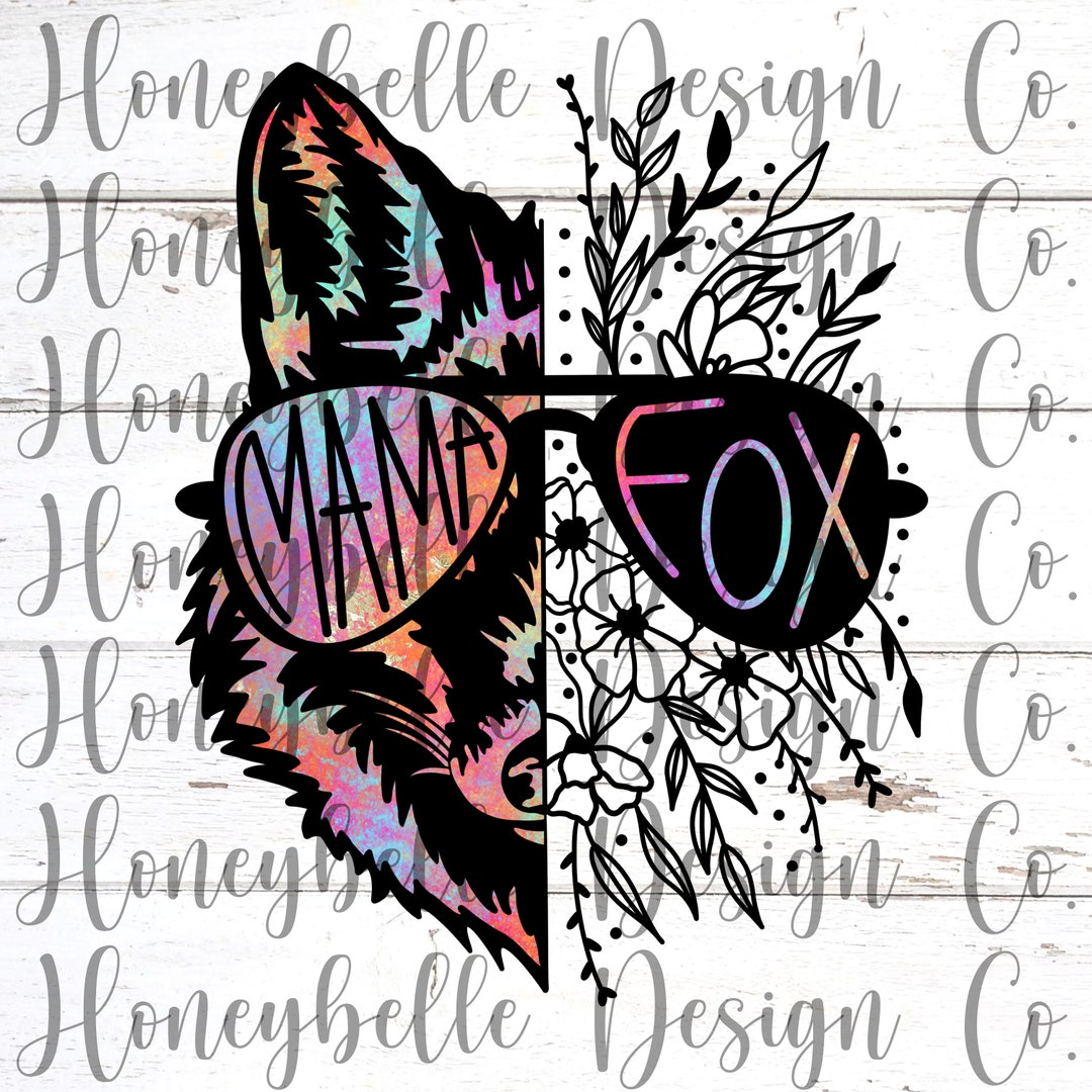 Mama Fox Half Floral Sublimation PNG - Etsy