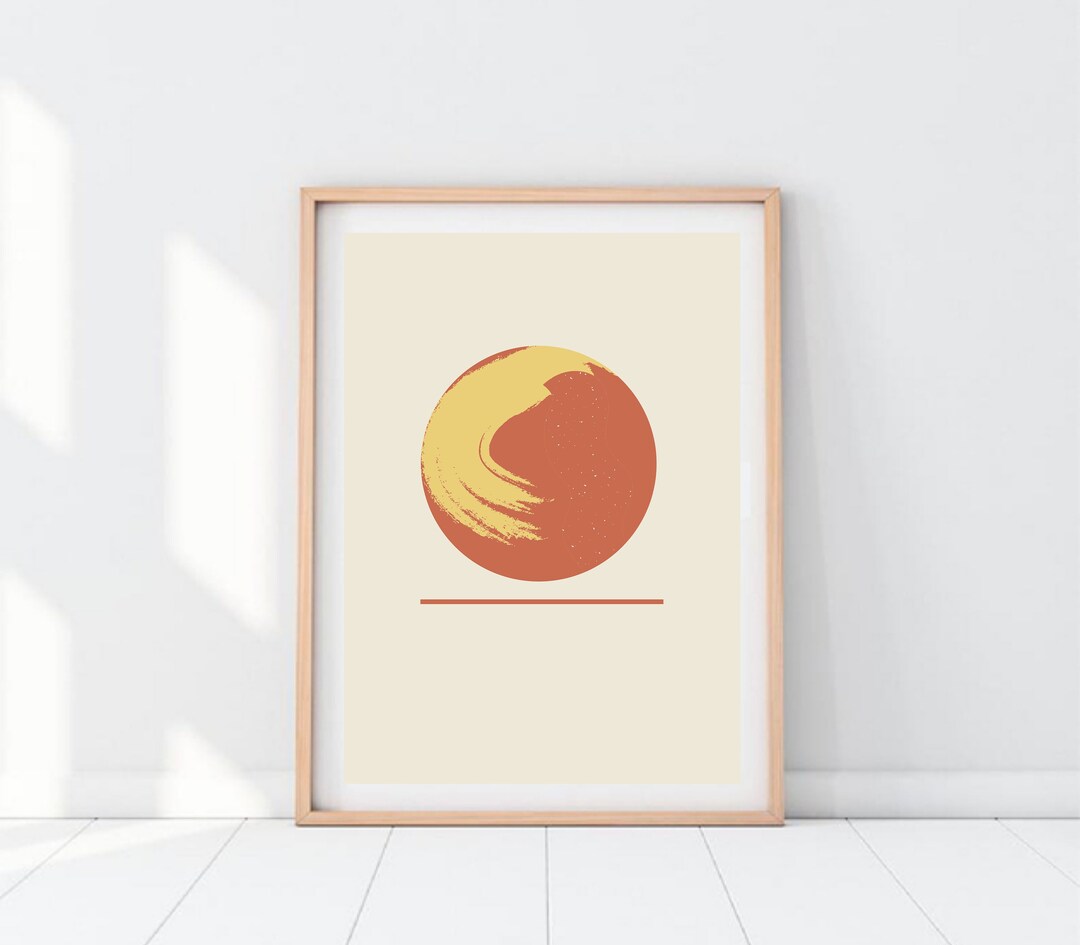 Rising Sun Mid Century Modern | Minimalist Print | Hipster Print ...