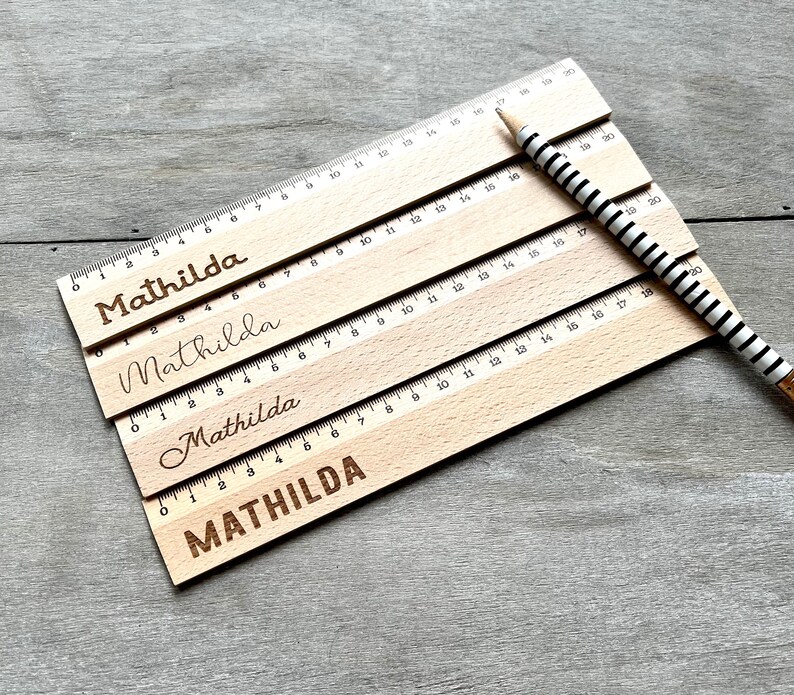 Wooden Ruler Engraved Personalized With Font of Your Choice - Etsy