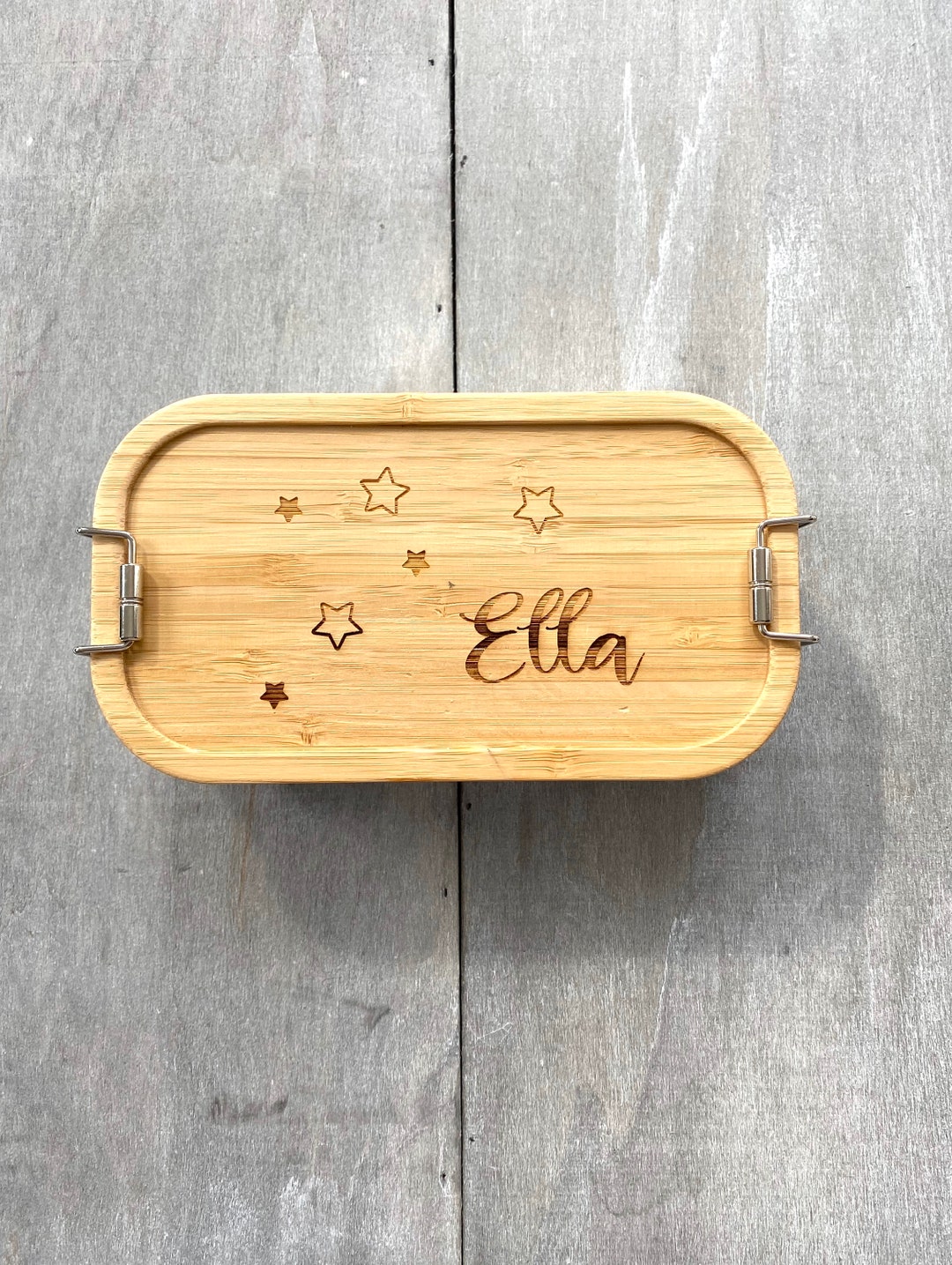 Lunch Box Lunch Box Engraved Bamboo Lid - Etsy