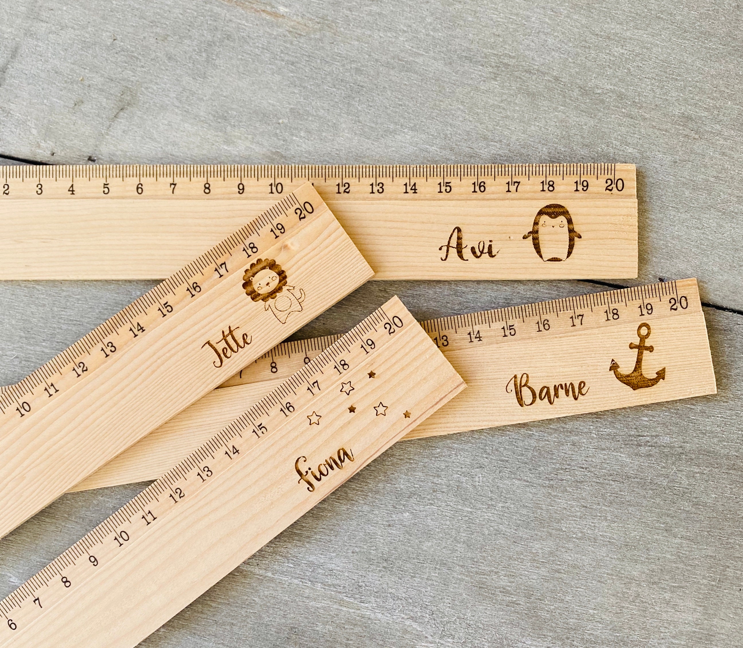 Wooden Ruler Engraved Personalized Stars - Etsy UK