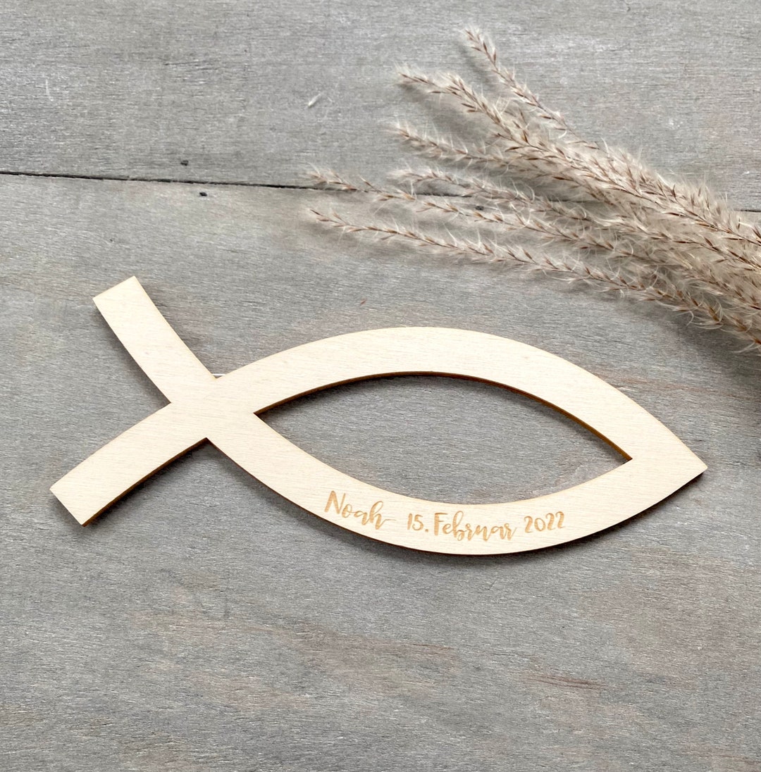 Fish Wood Personalized Communion Baptism Confirmation - Etsy