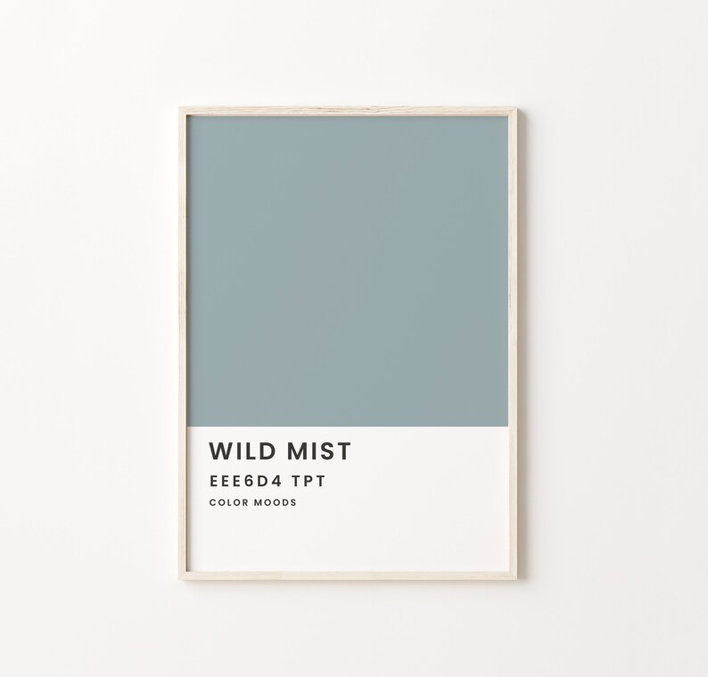 Color Mood Print Pantone Color Printable Dusty Blue Color | Etsy