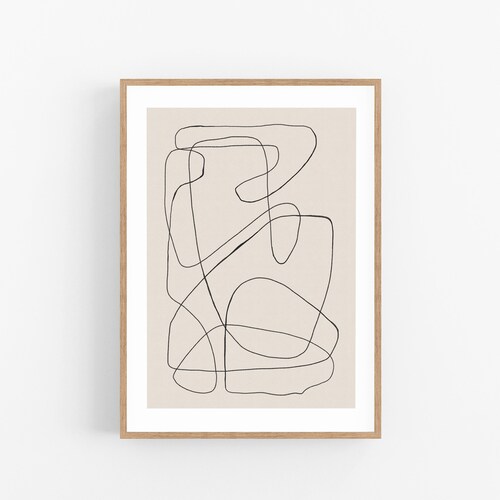 Abstract Scribble Fine Line Art Printable One Line Art Print - Etsy