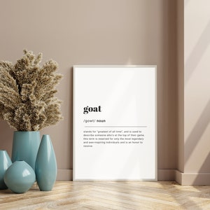 Goat Definition Print, DIGITAL Print, Dictionary Poster, Quote Wall Art ...