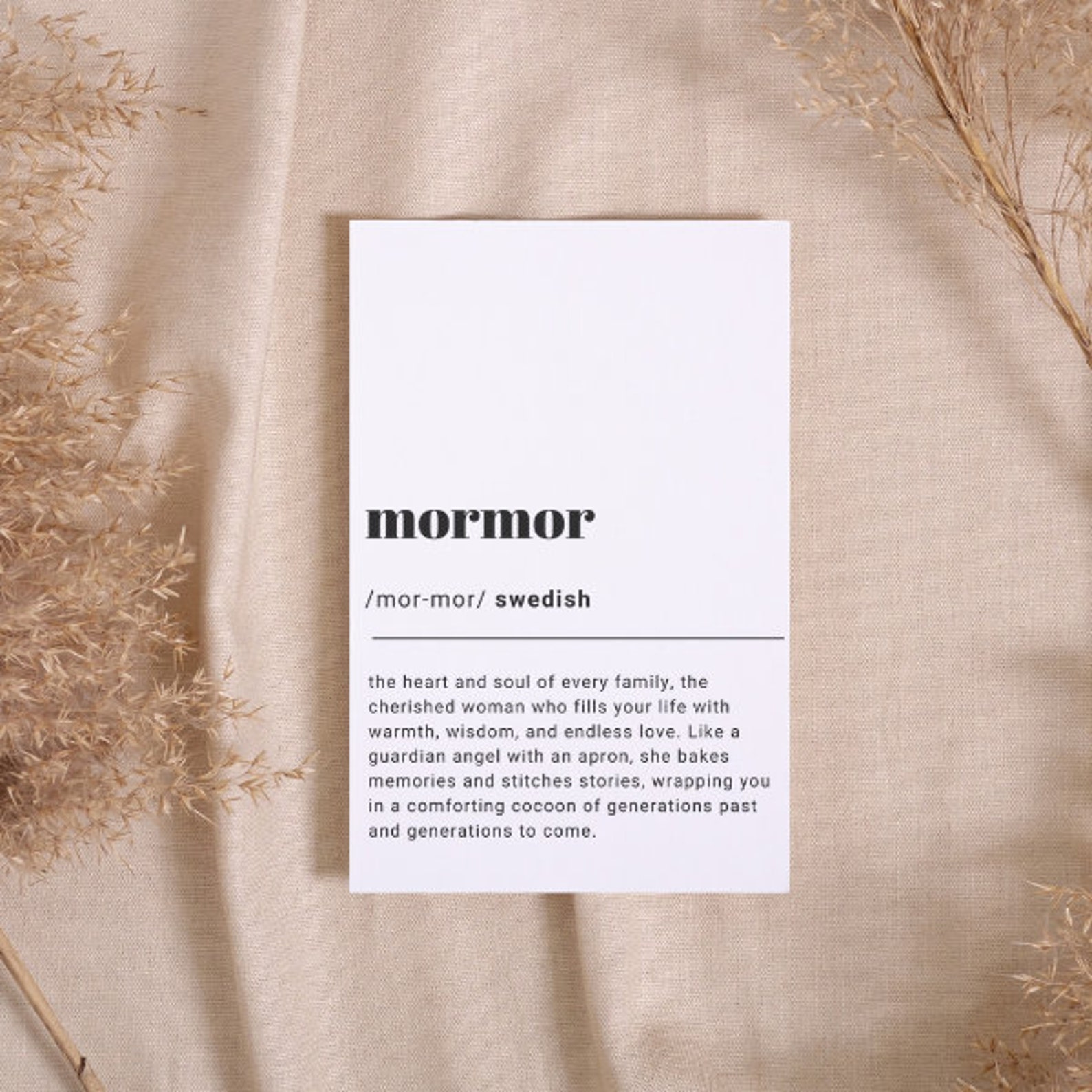 Mormor Swedish DIGITAL Definition Print, Grandmother Gift, Swedish ...