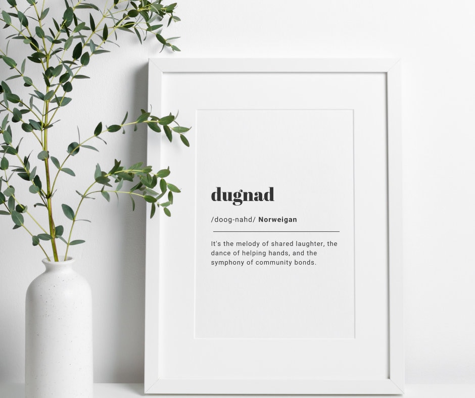 Dugnad Norwegian DIGITAL Definition Print, Hygge Print, Norway Decor ...