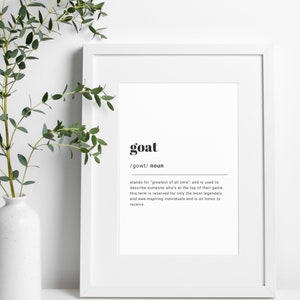 Goat Definition Print, DIGITAL Print, Dictionary Poster, Quote Wall Art ...