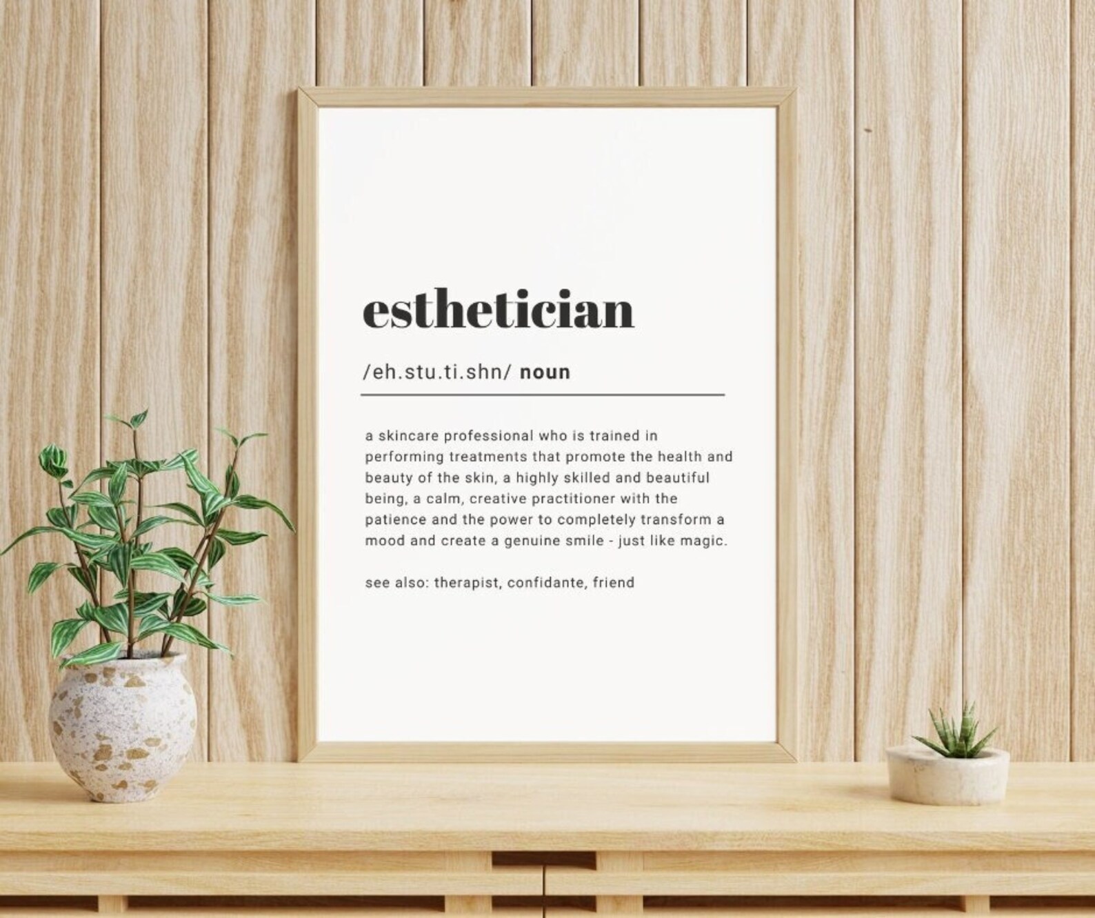 Esthetician Definition Print, Dictionary Poster, Quote Wall Art ...