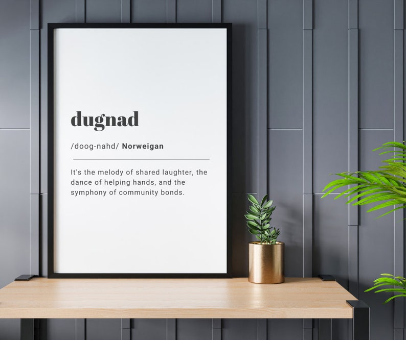 Dugnad Norwegian DIGITAL Definition Print, Hygge Print, Norway Decor ...