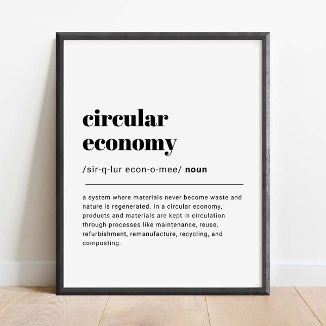 Circular Economy Wall Art Print - Definition Wall Print - Definition ...