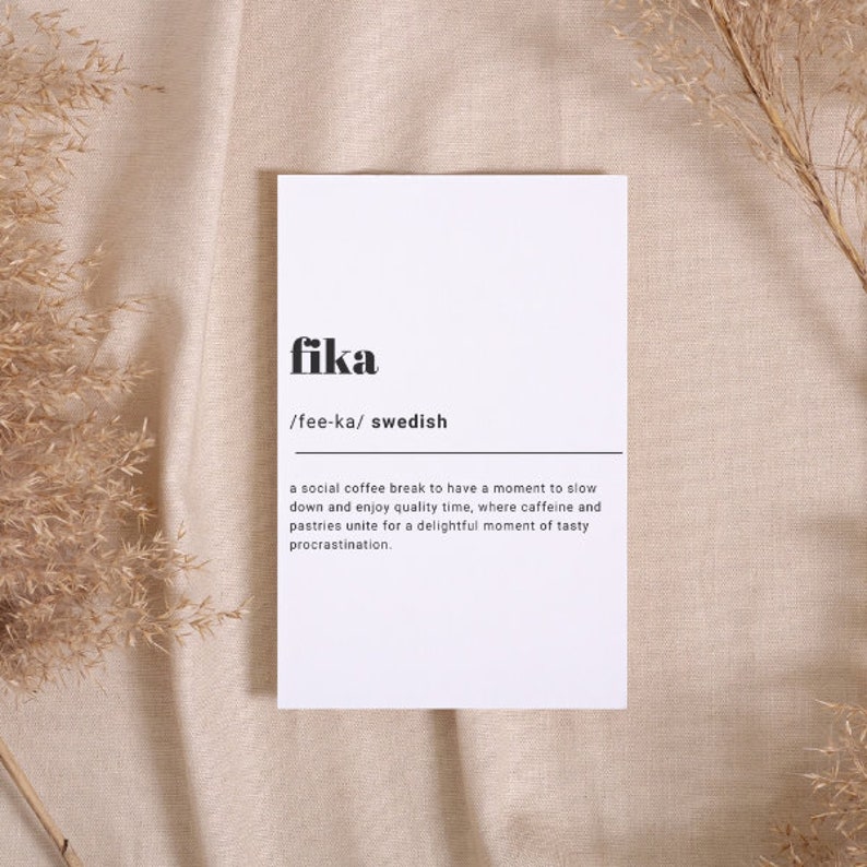 Fika Swedish DIGITAL Definition Print, Hygge Print, Swedish Decor ...