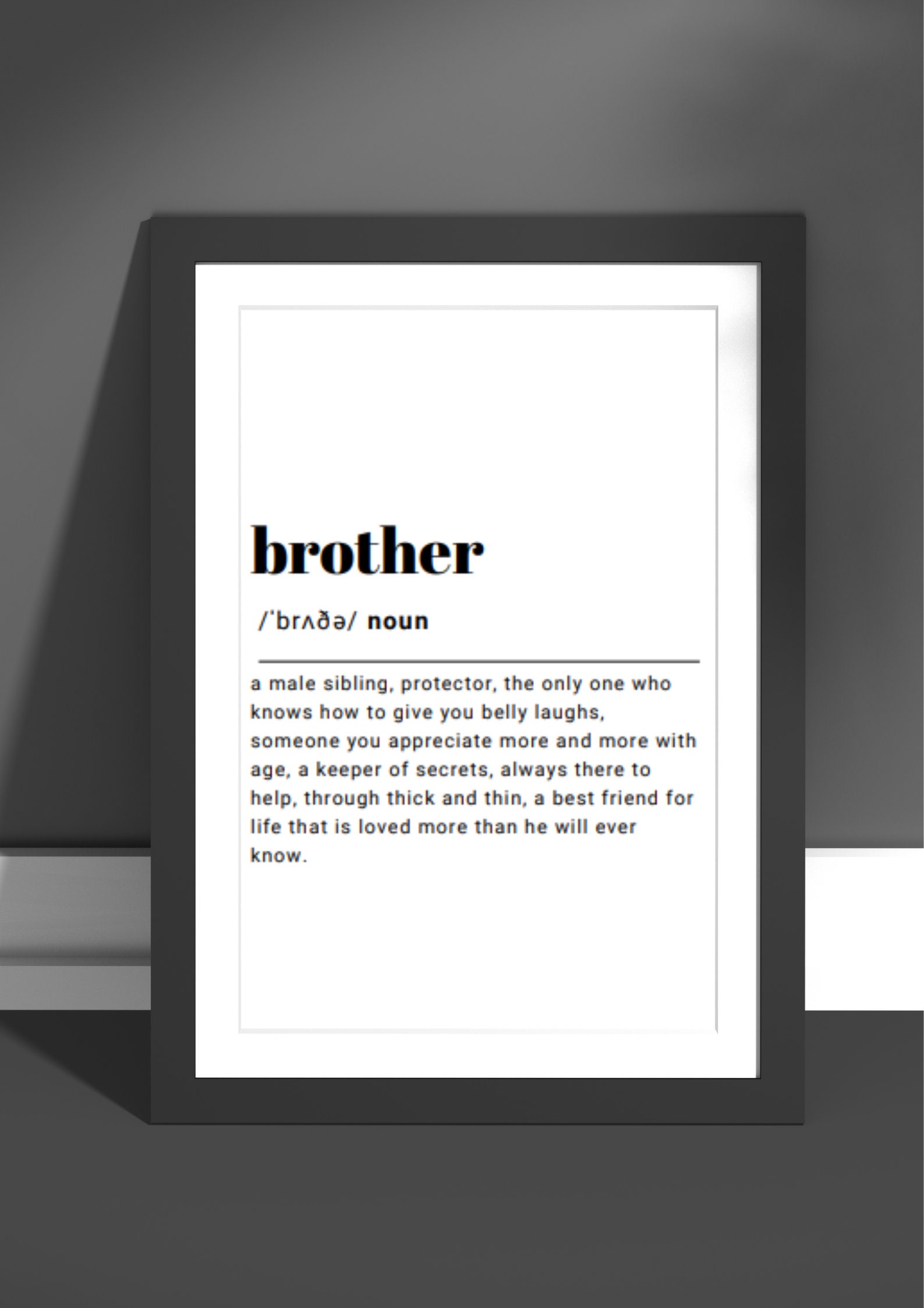 BROTHER DEFINITION PRINT Wall Art Print Brother Gift Brother Print ...