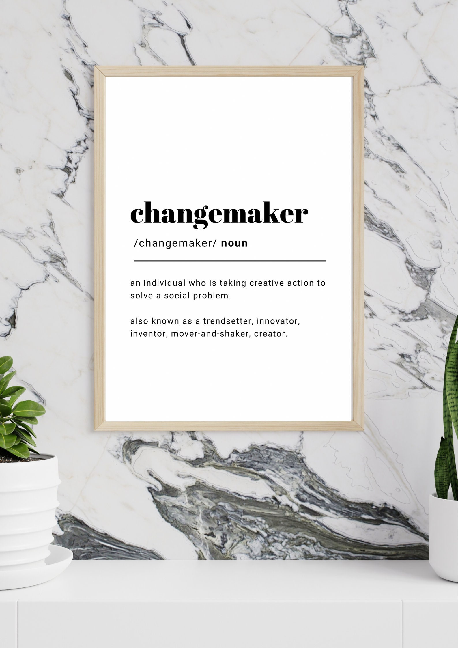 CHANGEMAKER DEFINITION PRINT | Wall Art Print | Consistency Print ...
