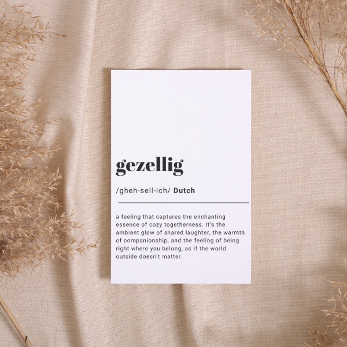 Gezellig Dutch DIGITAL Definition Print, Hygge Print, Dutch Decor ...
