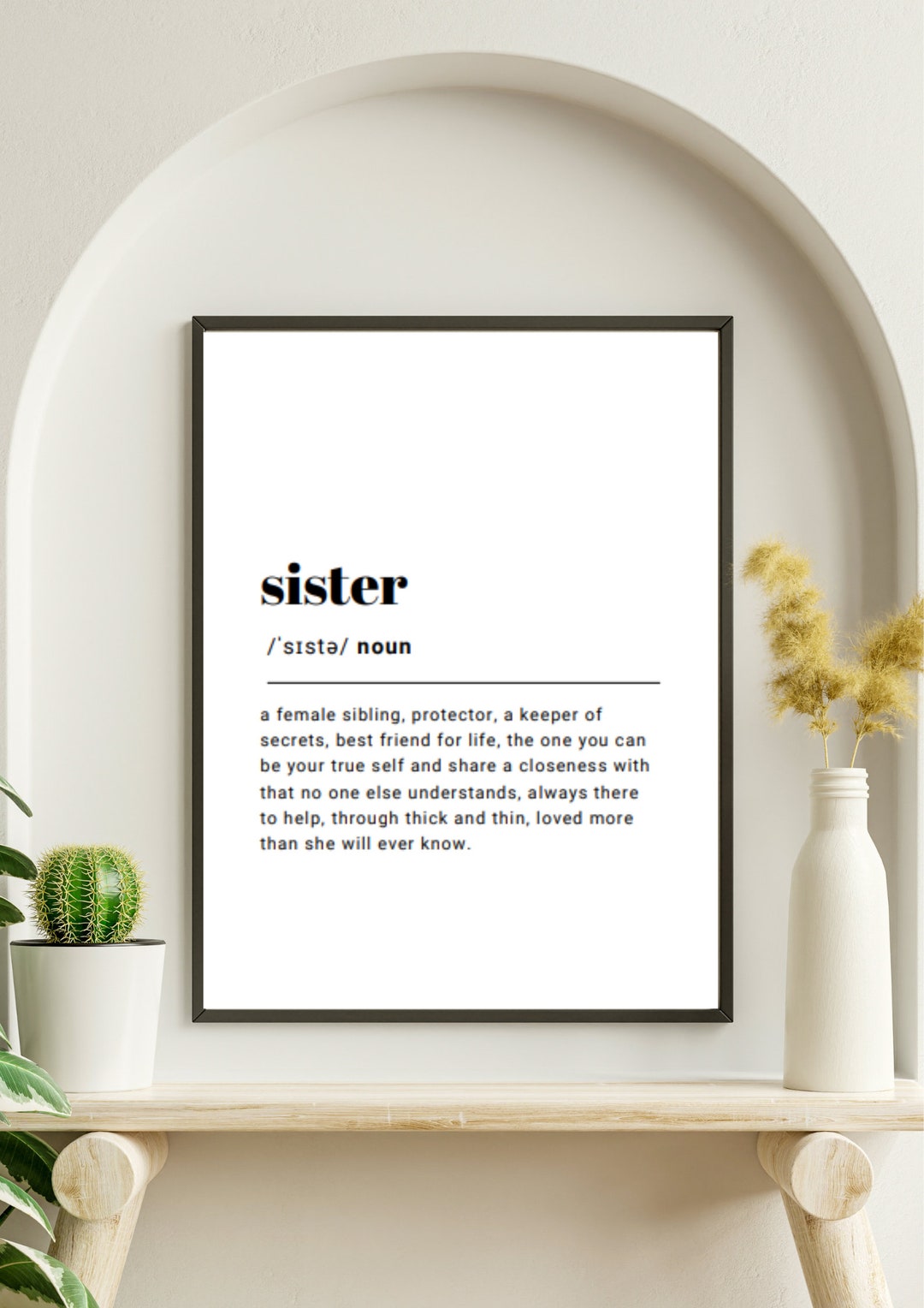 SISTER QUOTE PRINT, Wall Art Print, Sister Gift, Sister Print ...