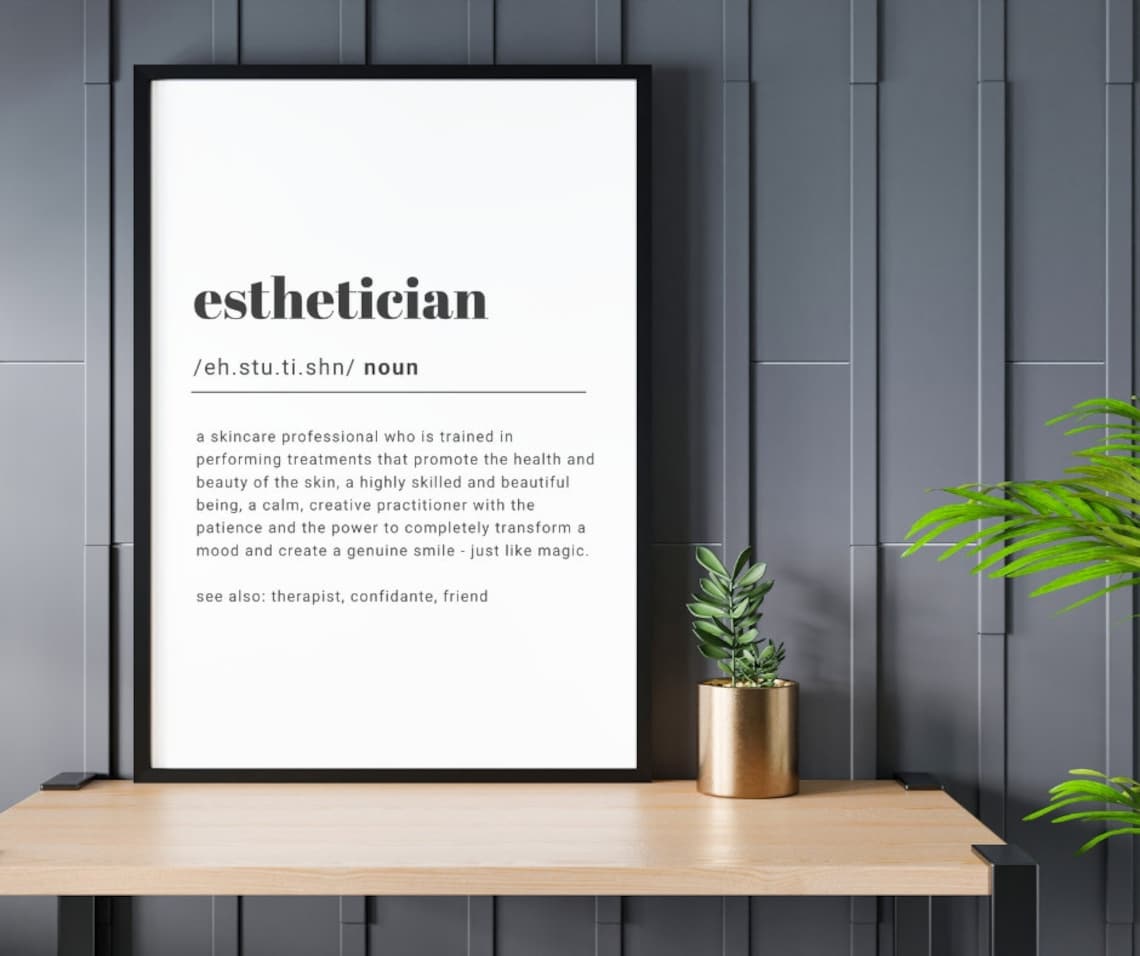 Esthetician Definition Print, Dictionary Poster, Quote Wall Art ...