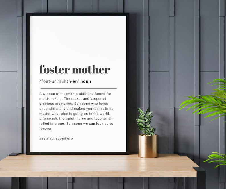 Foster Mum Definition DIGITAL Wall Art Print, Mothers Day Gifts, Foster ...