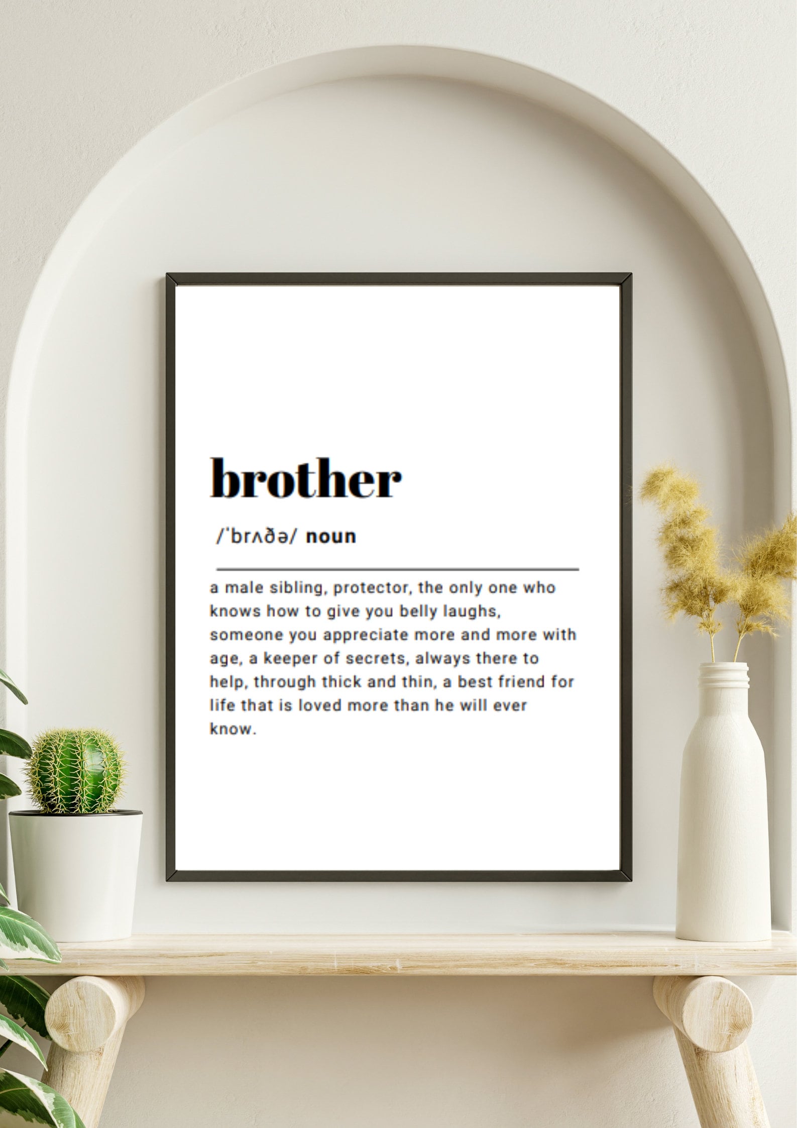 BROTHER DEFINITION PRINT Wall Art Print Brother Gift Brother Print ...