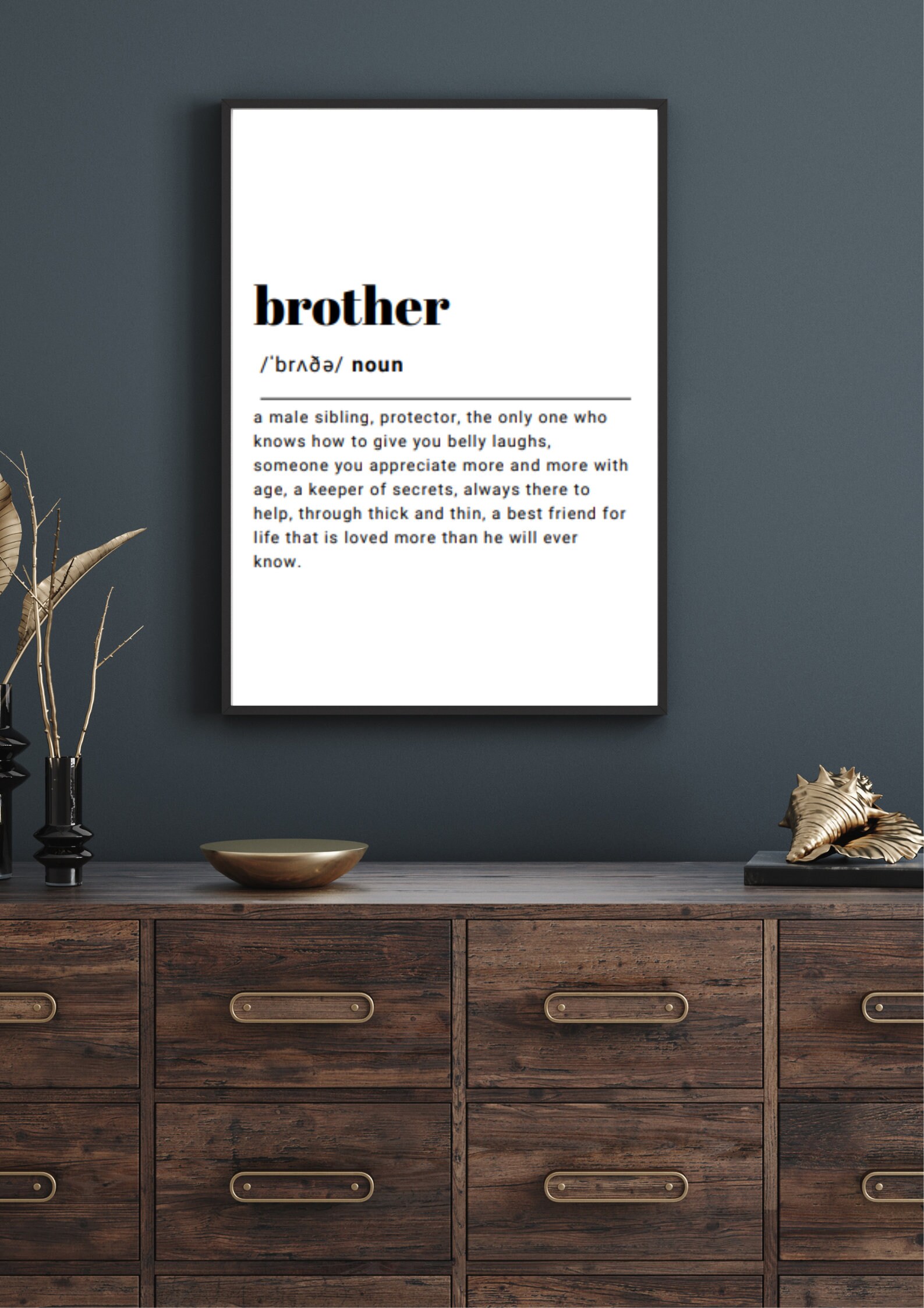 BROTHER DEFINITION PRINT Wall Art Print Brother Gift Brother Print ...