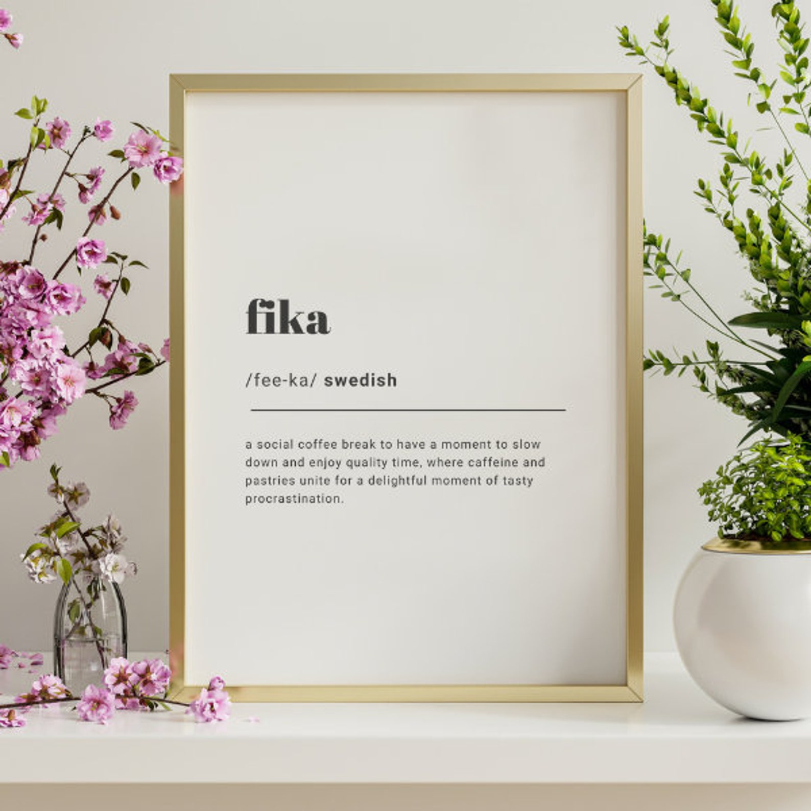 Fika Swedish DIGITAL Definition Print, Hygge Print, Swedish Decor ...