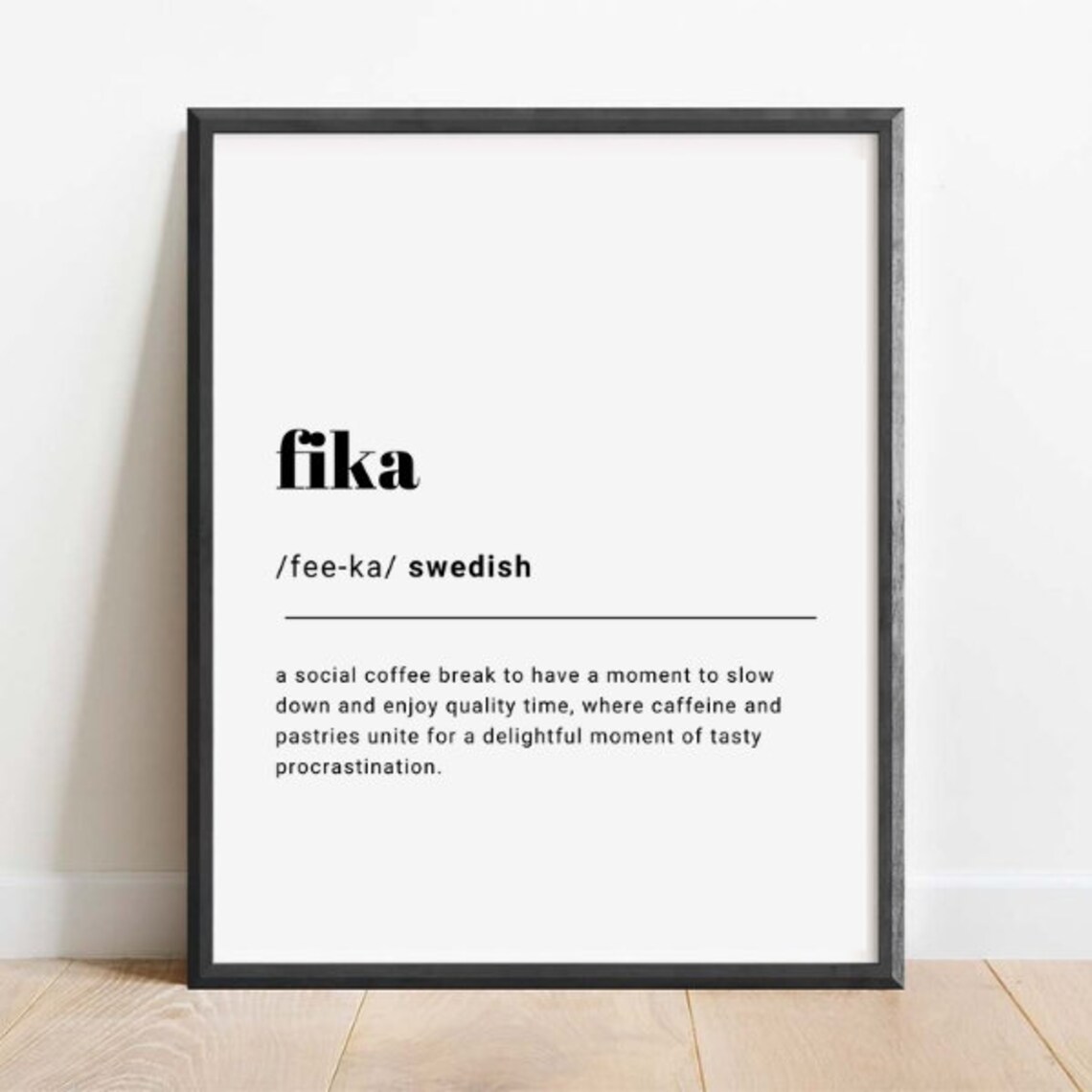 Fika Swedish DIGITAL Definition Print, Hygge Print, Swedish Decor ...