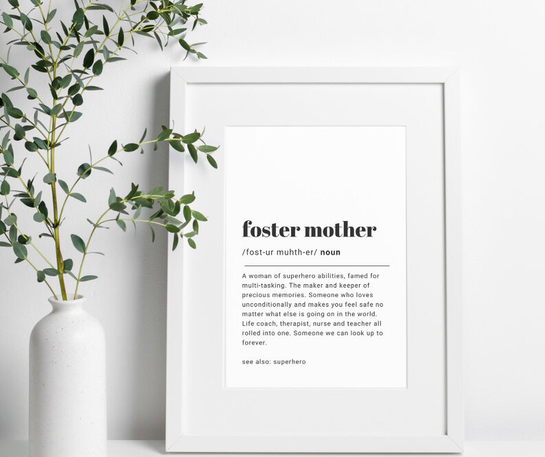 Foster Mum Definition DIGITAL Wall Art Print, Mothers Day Gifts, Foster ...