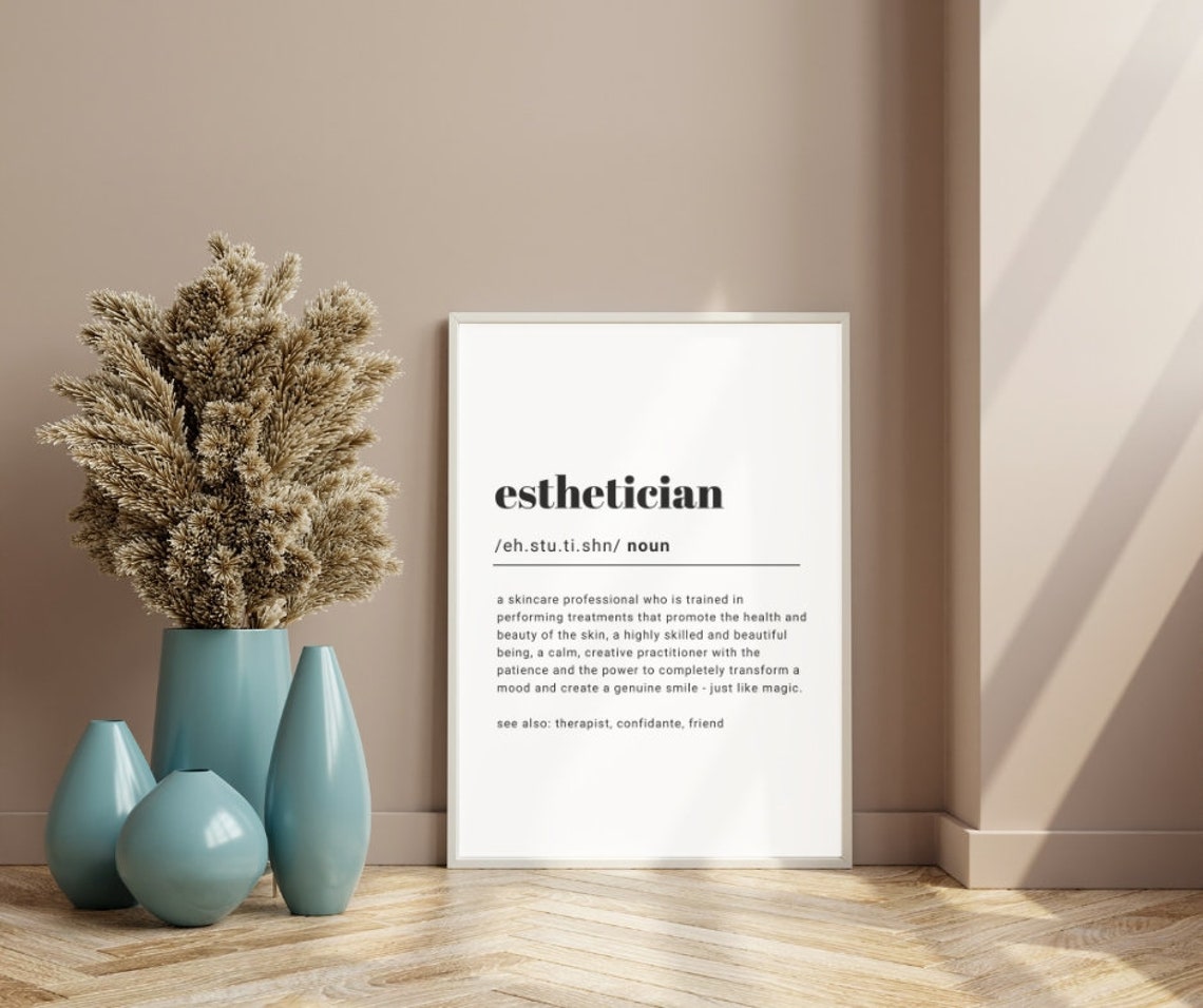 Esthetician Definition Print, Dictionary Poster, Quote Wall Art ...