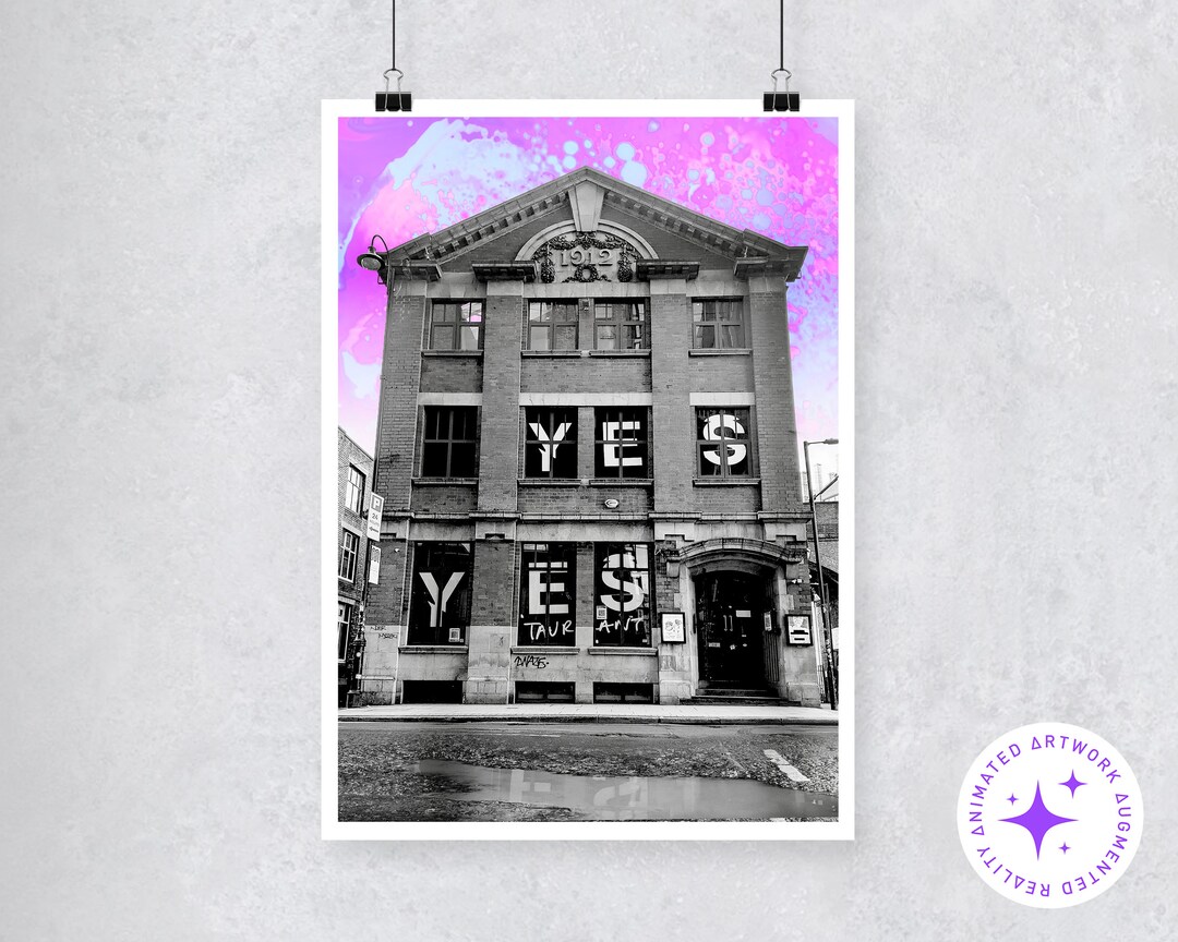 YES Manchester Print Augmented Reality Print Manchester Music ...