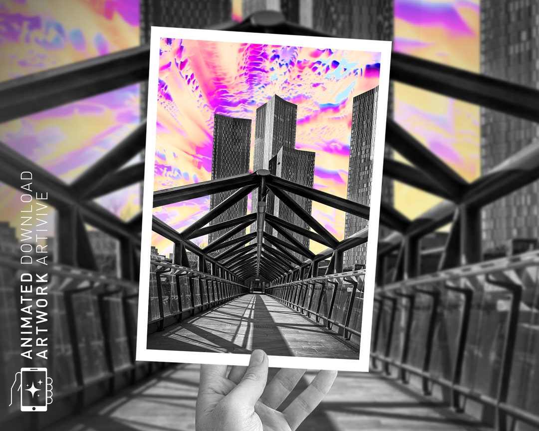 Deansgate Bridge V2 Manchester Print Deansgate Square Castlefield Print ...