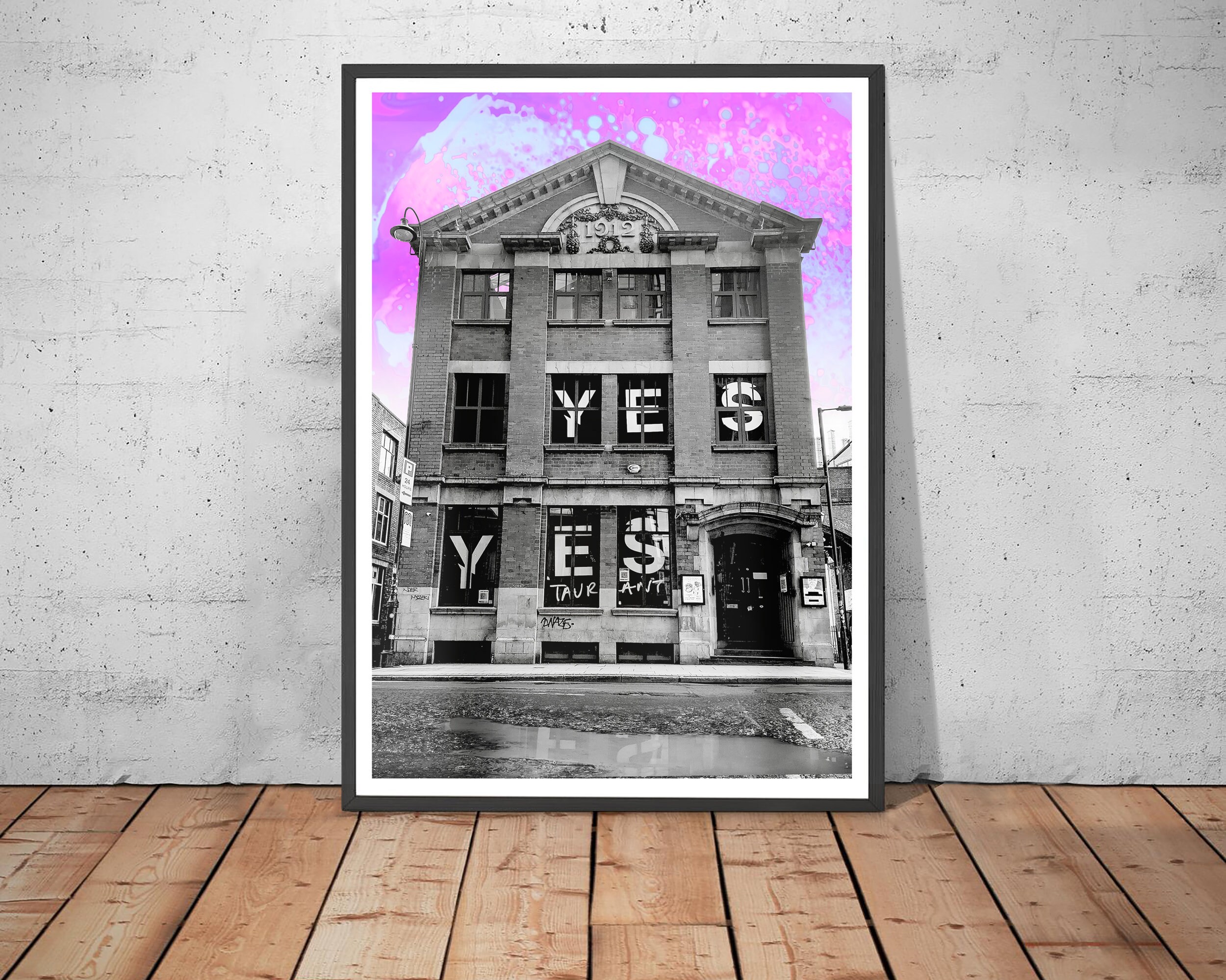 YES Manchester Print Augmented Reality Print Manchester Music ...