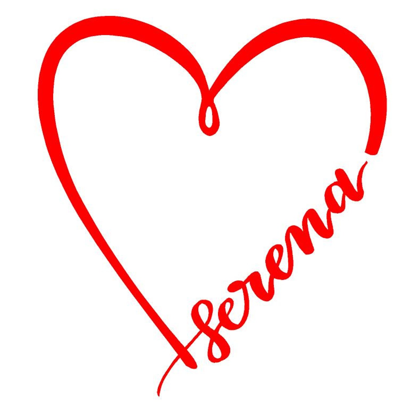 Custom Heart Love Name Vinyl Valentine Decal Sticker Indoor Outdoor ...