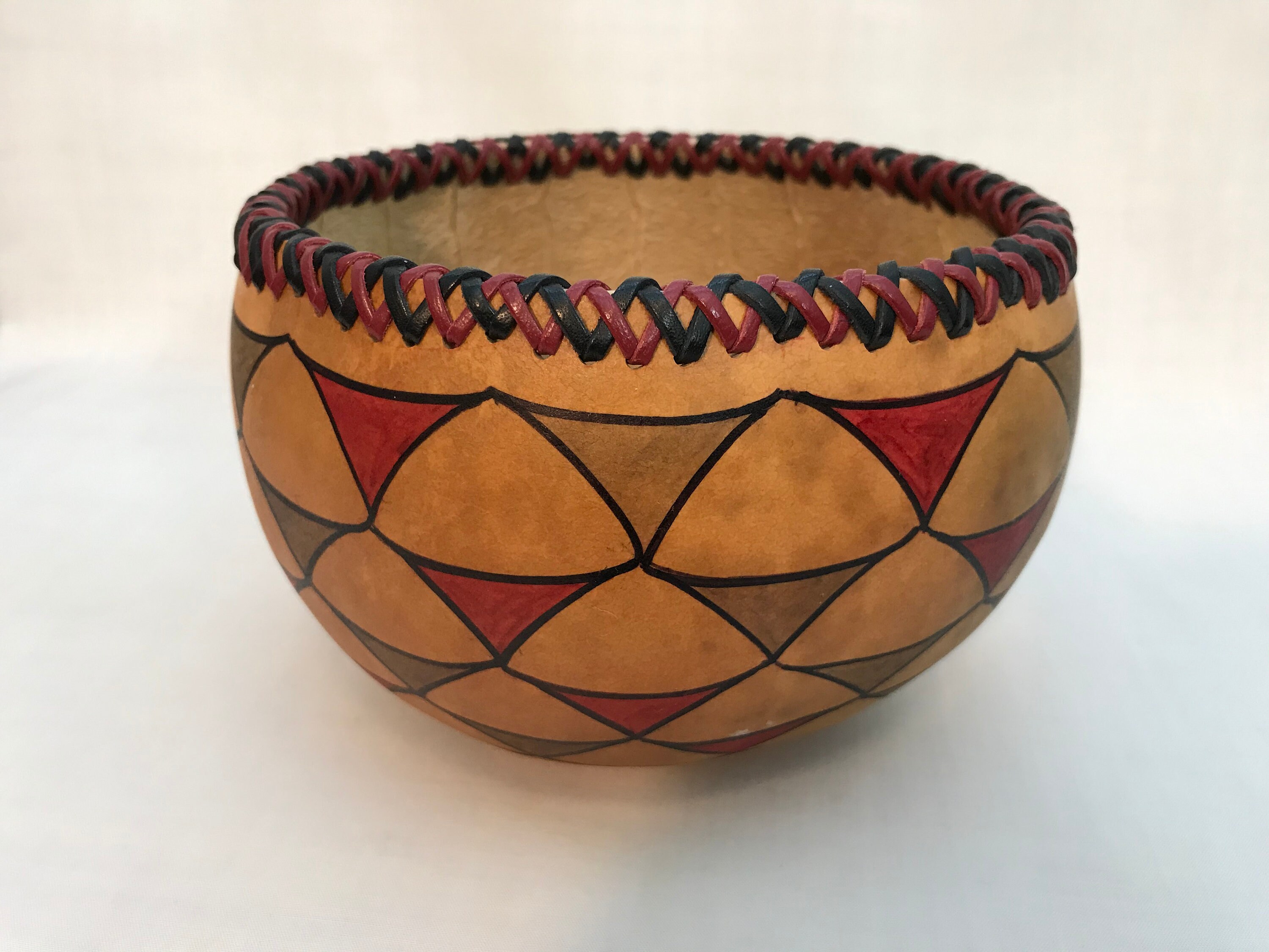 One of a Kind, 17BR, Art Gourd, Leather Lacing - Etsy New Zealand