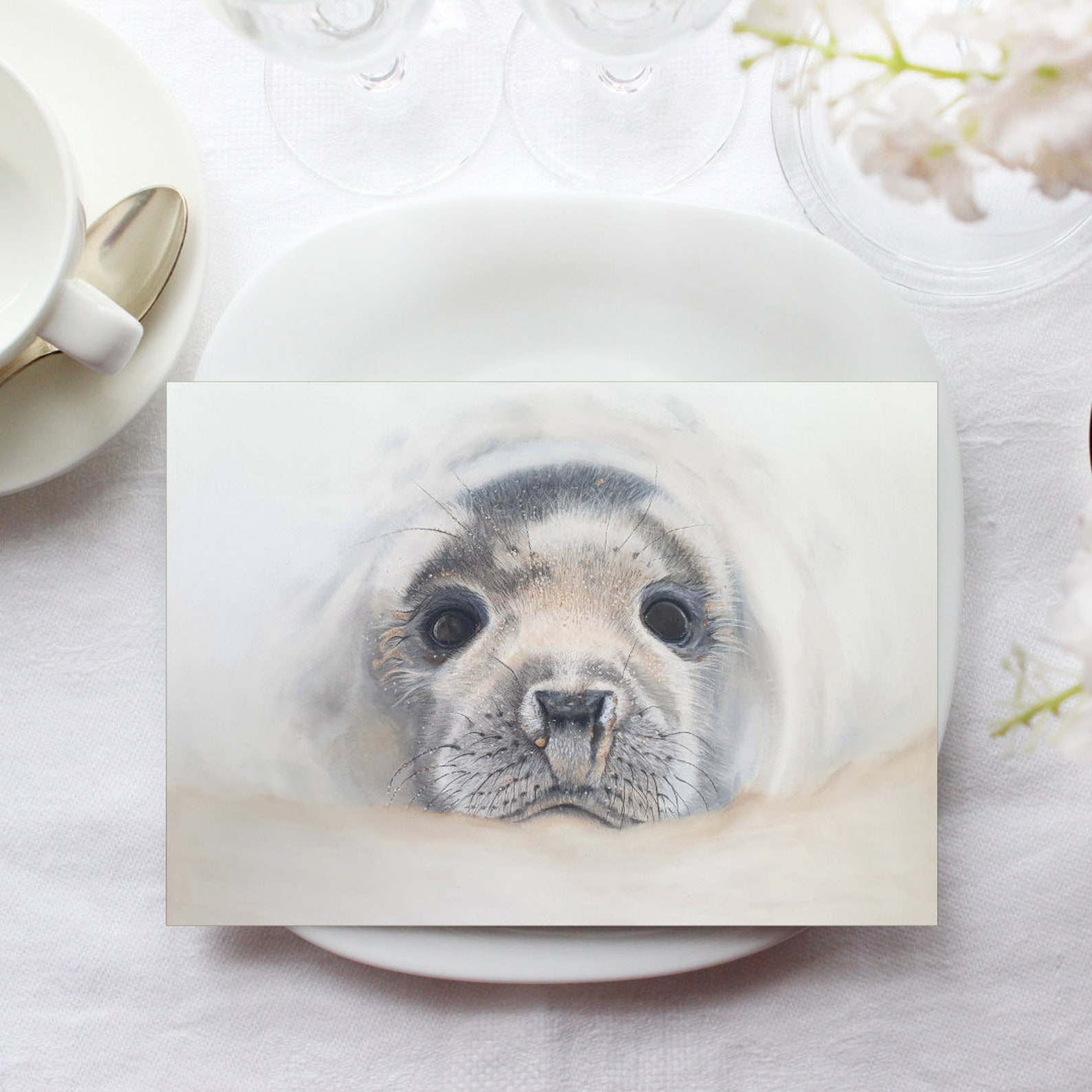 Blank Seal Greeting Card Ocean Life Theme Quality Card Sea - Etsy