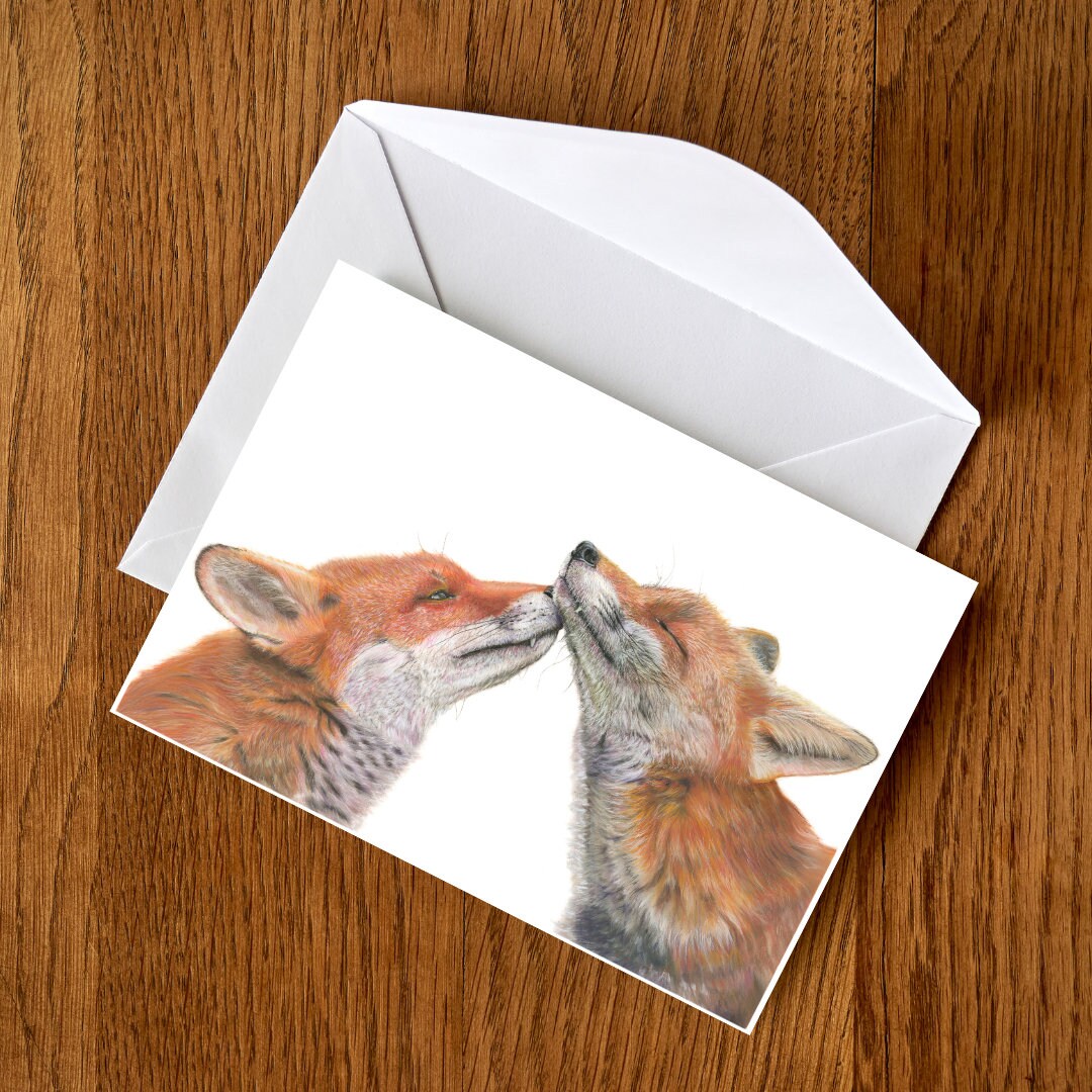 Foxes Greeting Card A5 Blank Vixen British Woodland - Etsy UK