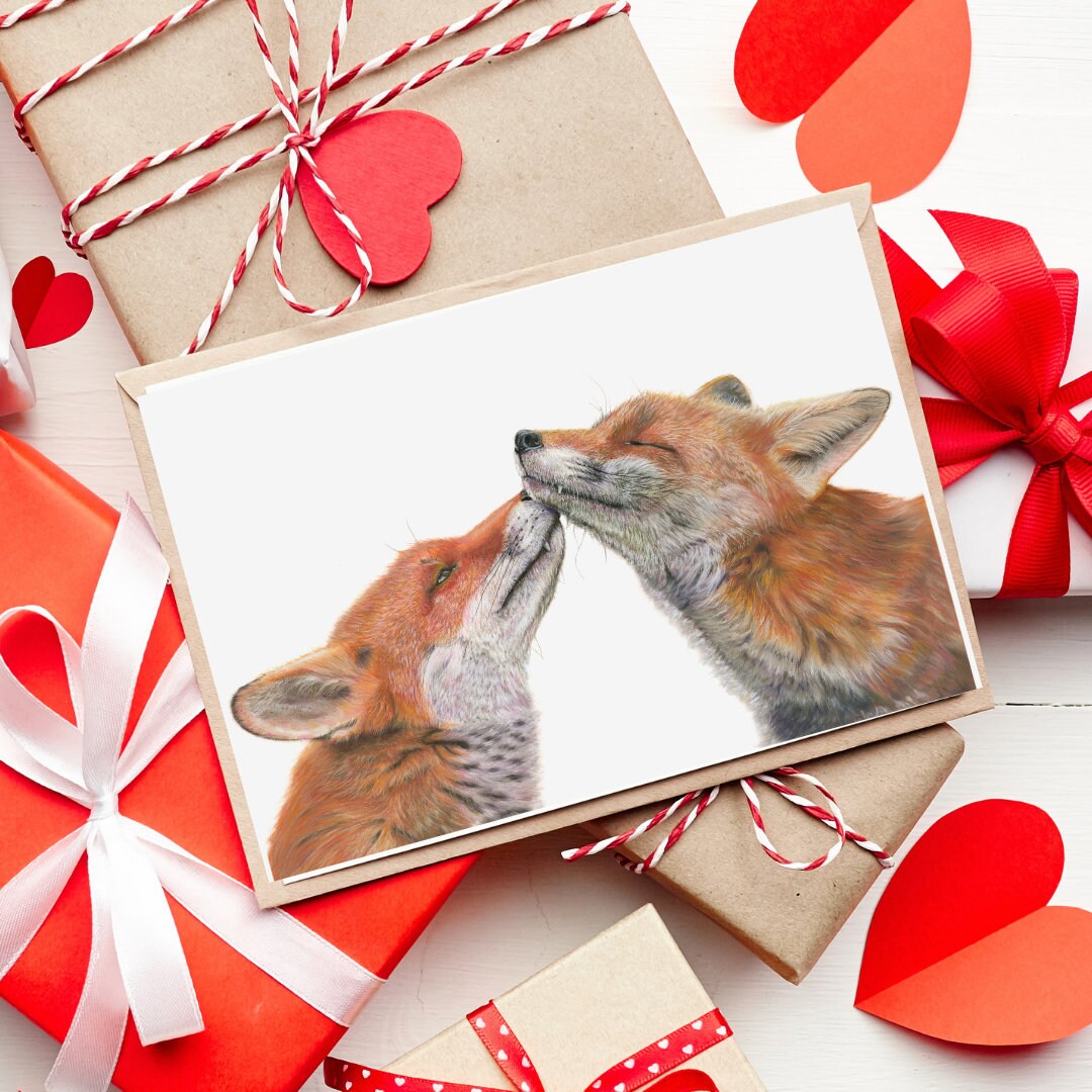 Foxes Greeting Card A5 Blank Vixen British Woodland - Etsy UK