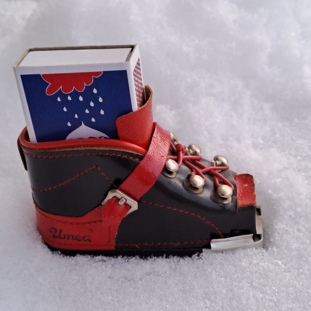 Vintage Ski-boot Matchbox Holder. Souvenir From Umeå in the North of ...