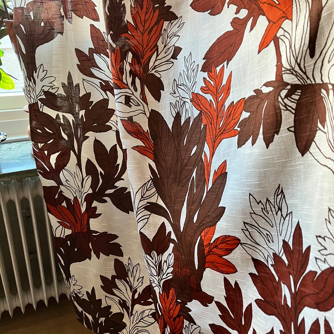 Pair of 1970's Sheer Curtains. Made of Cotton Looking Like Linen ...