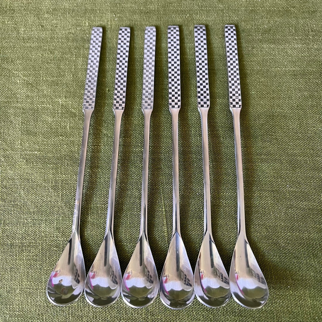 6 "domino" Swedish Vintage Stainless Steel Long Spoons. Cool Spoons for ...