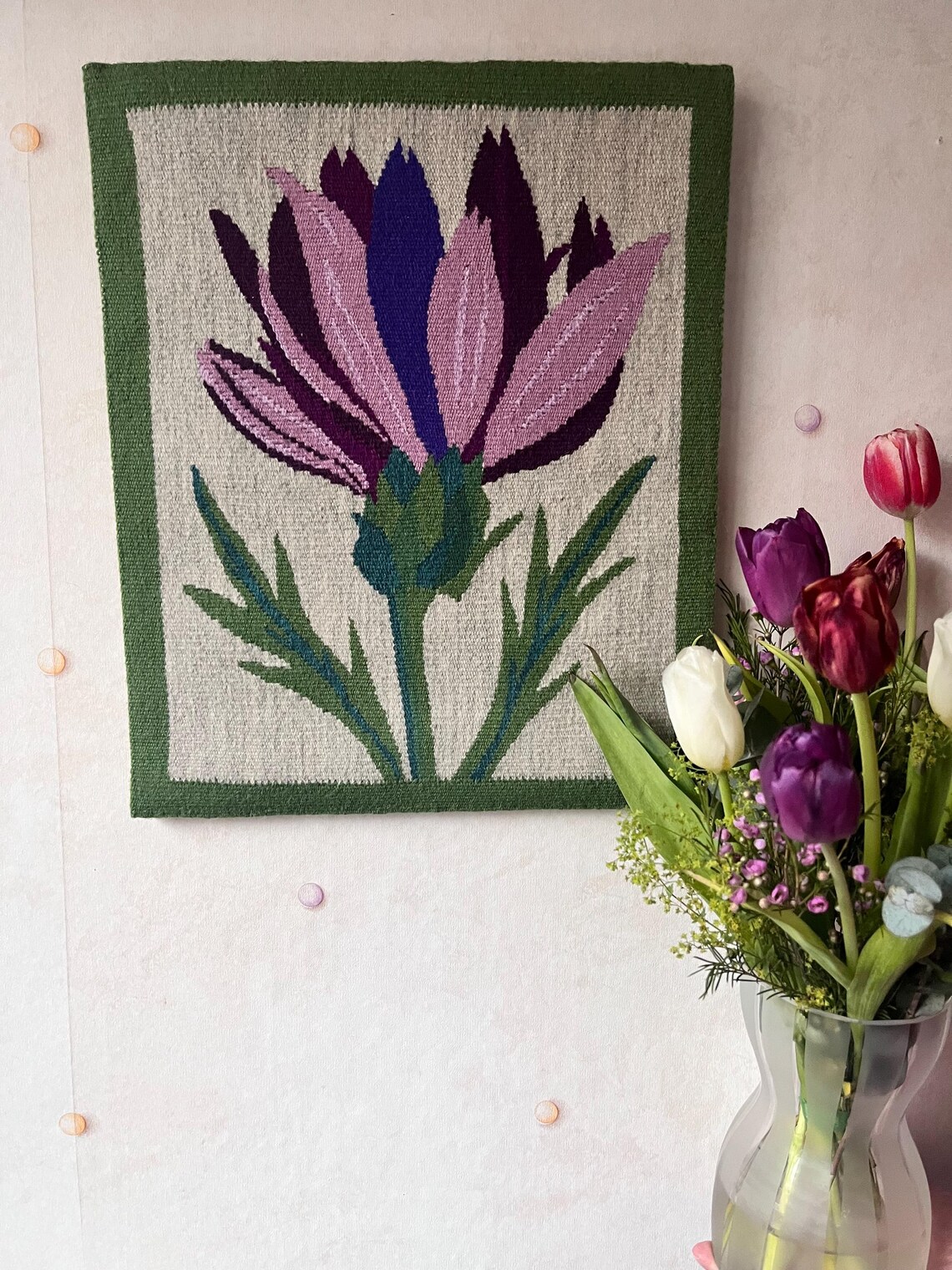 Flemish Tapestry. Made in Sweden. Showing Flower. High Quality Work ...