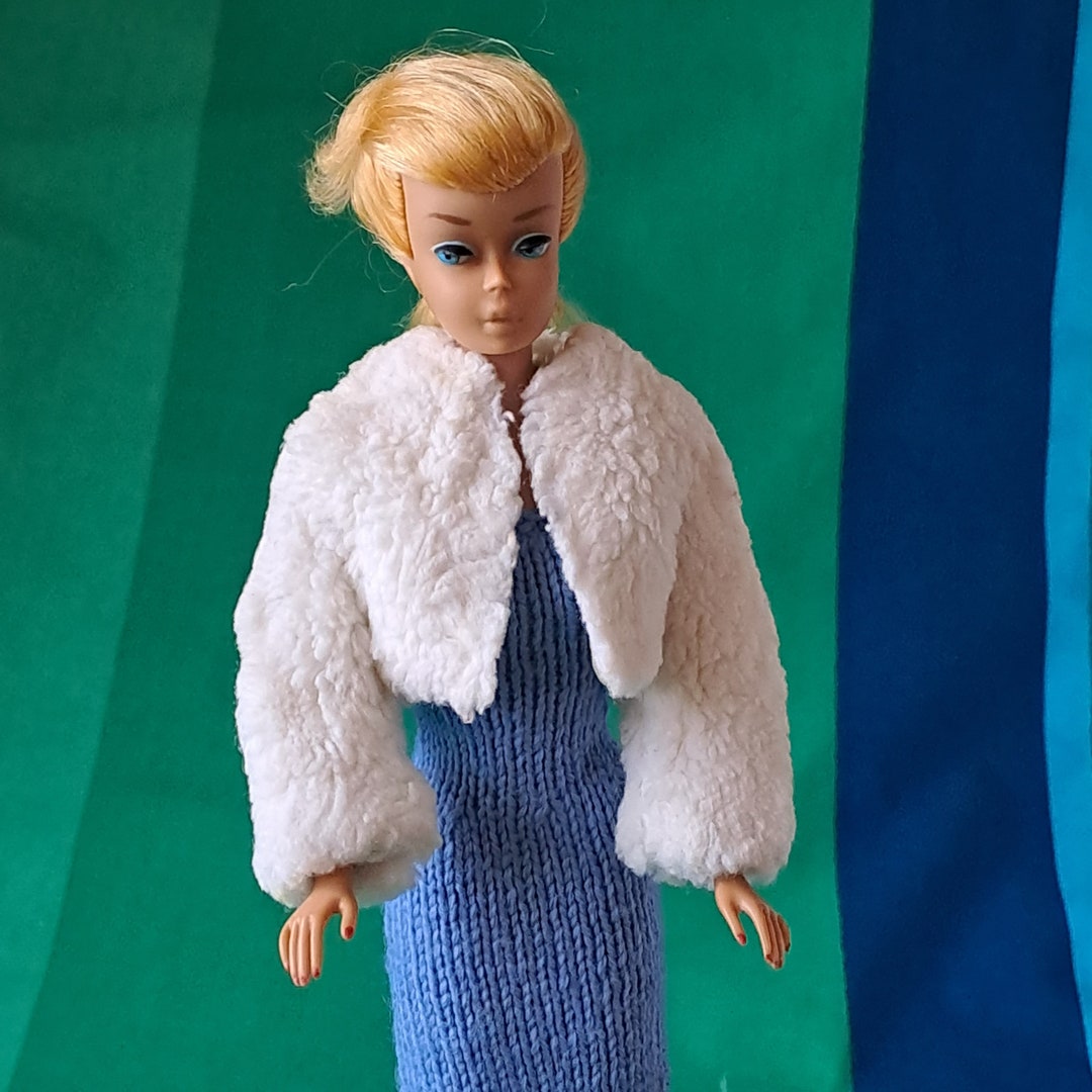 Barbie Dress and Jacket Outfit. Hand Knitted Blue Dress. Made in Sweden ...