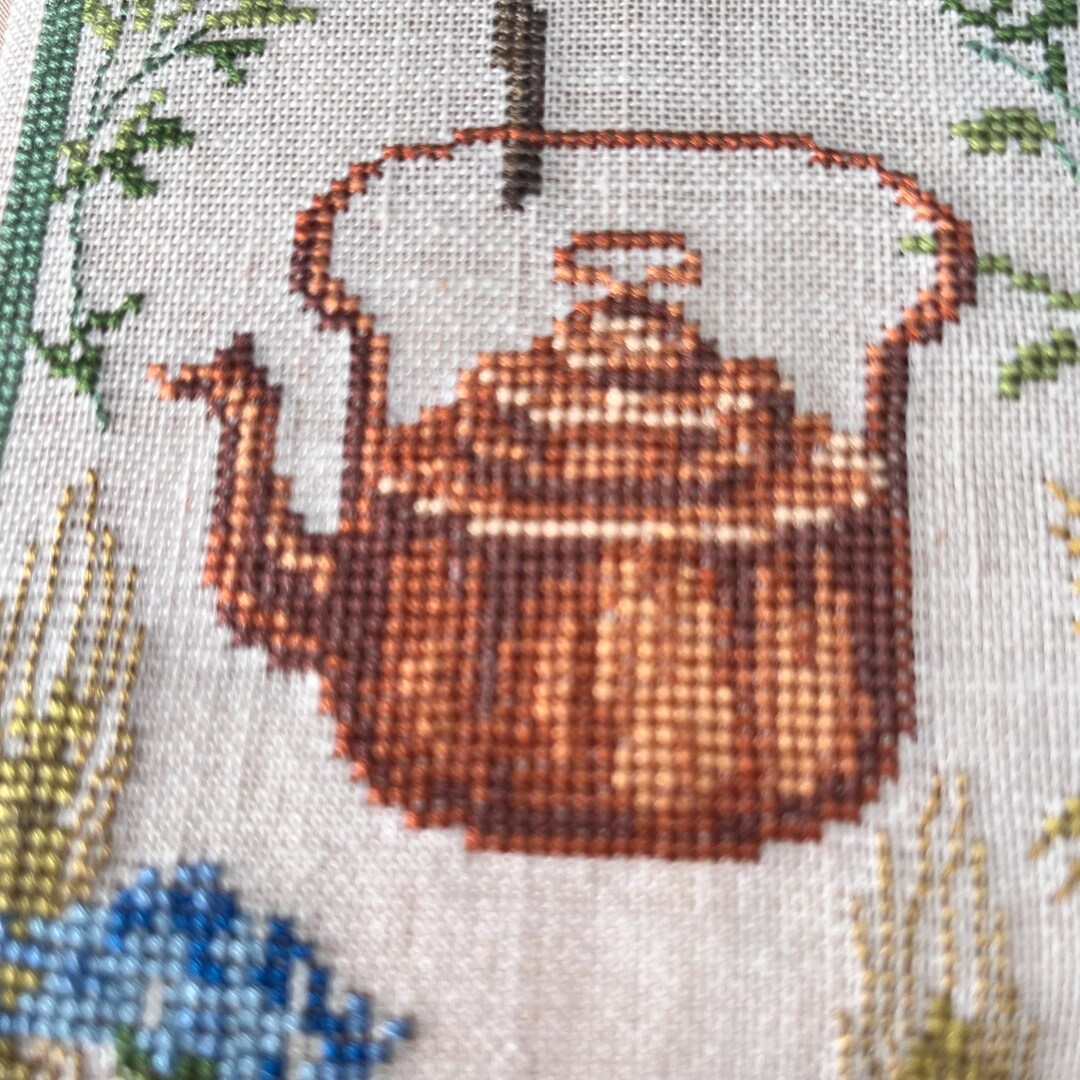 Handmade Brass Bell Pull Embroidery. Swedish. Linen Fabric and Cotton ...