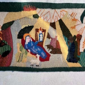 Large Vintage Nativity Scene Flemish Tapestry. From Sweden. Made in the ...