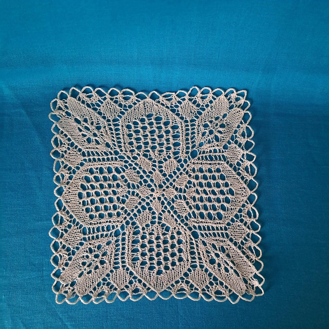 Vintage Knitted Net Doily. Handmade. Swedish. Intricate Pattern ...