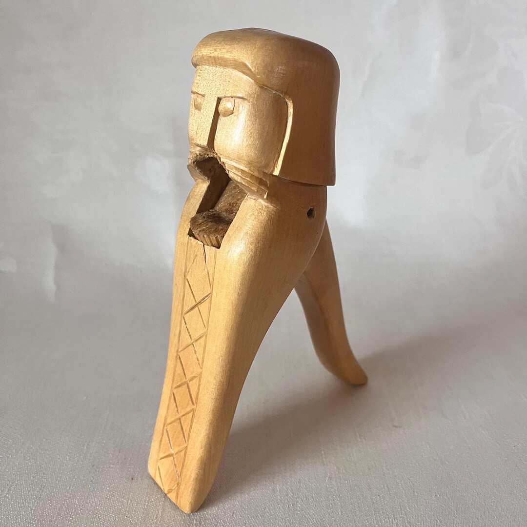 Wood Nut Cracker Shaped as a Viking. Scandinavian Folk Art. Wood Carved ...