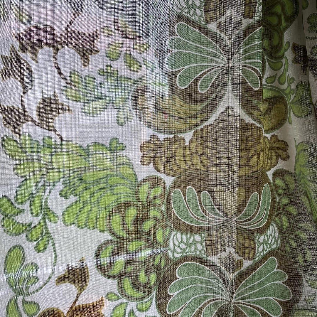 Pair of Long Curtains. 1970’s. Net Curtains. Sheer Curtains. Home Decor ...