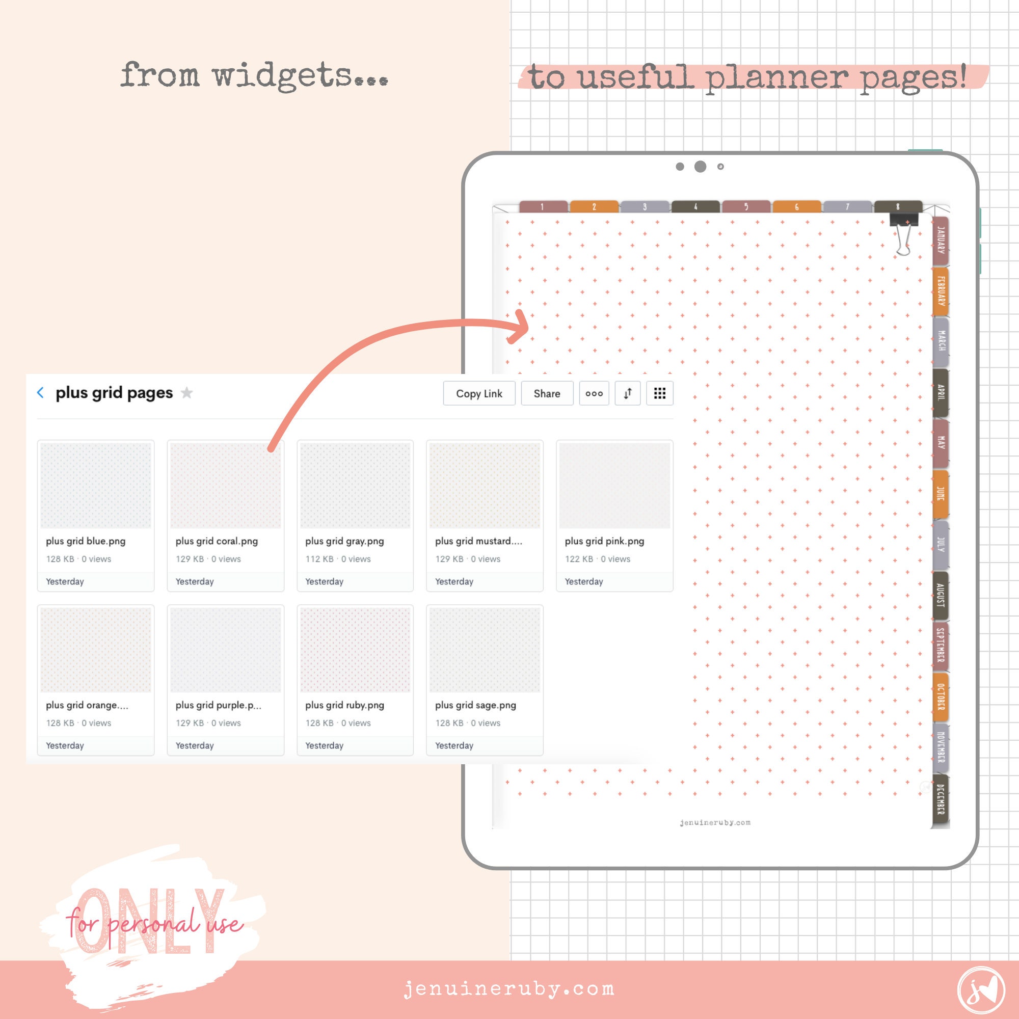 PLUS GRID Bundle Digital Planner Widget / Insert Pack - Etsy