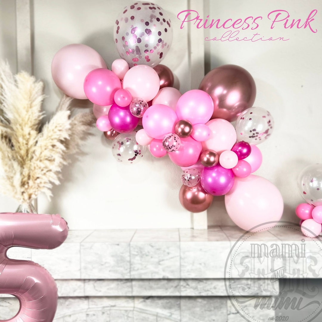 Princess Pink Balloon Garland Arch DIY Kit, Multi Pinks Princess ...