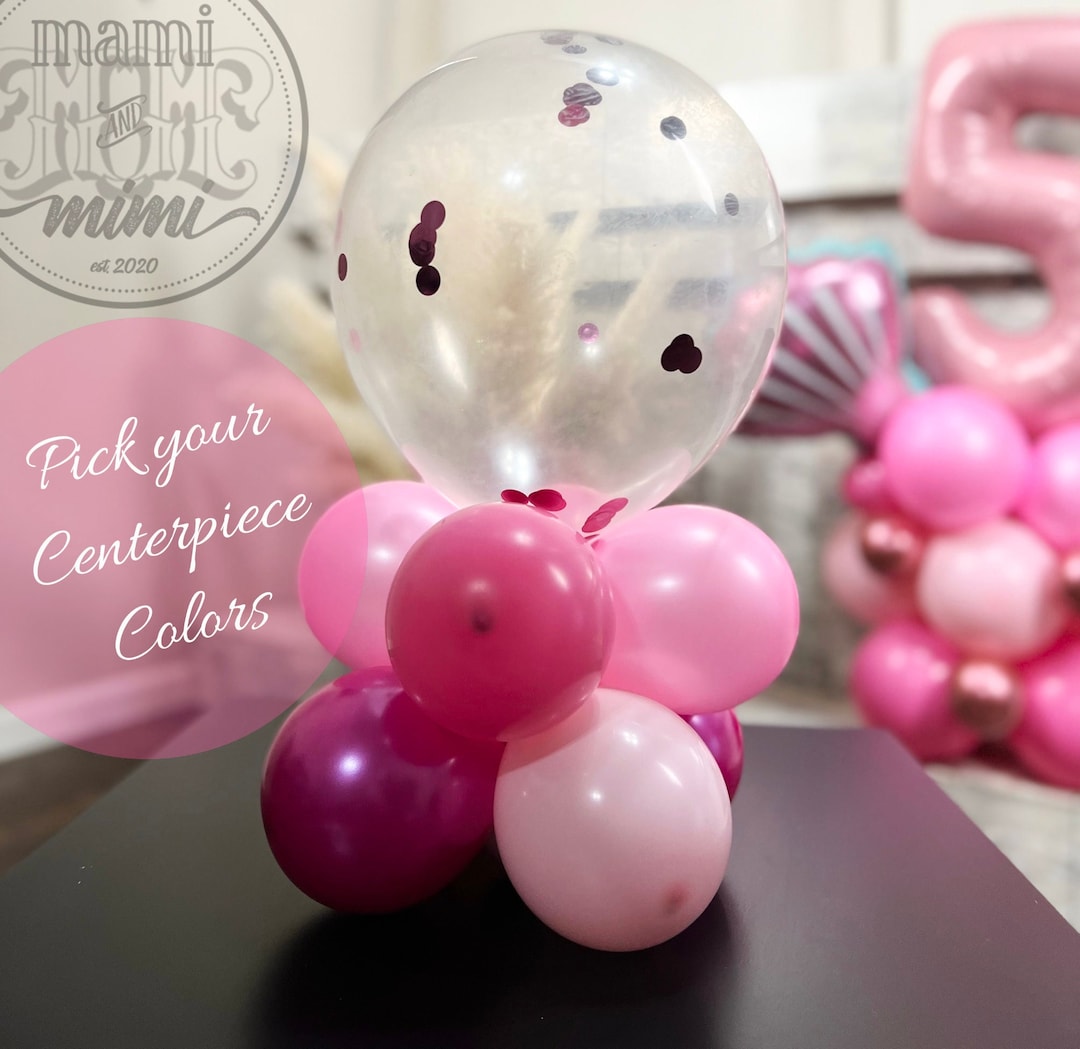 DIY Balloon Centerpiece, Pink Princess Balloon Birthday Party Table Decor, Double Stuffed ...