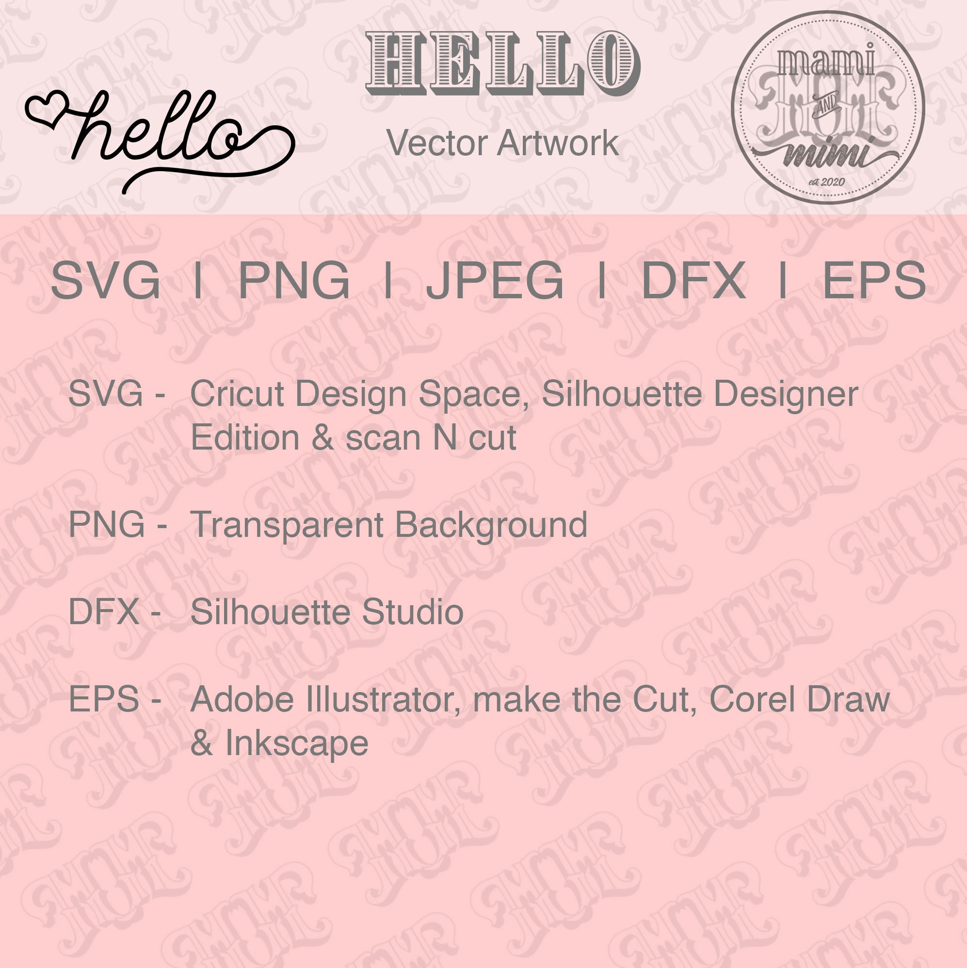 Hello SVG Digital File Download Hello Text With Heart SVG - Etsy